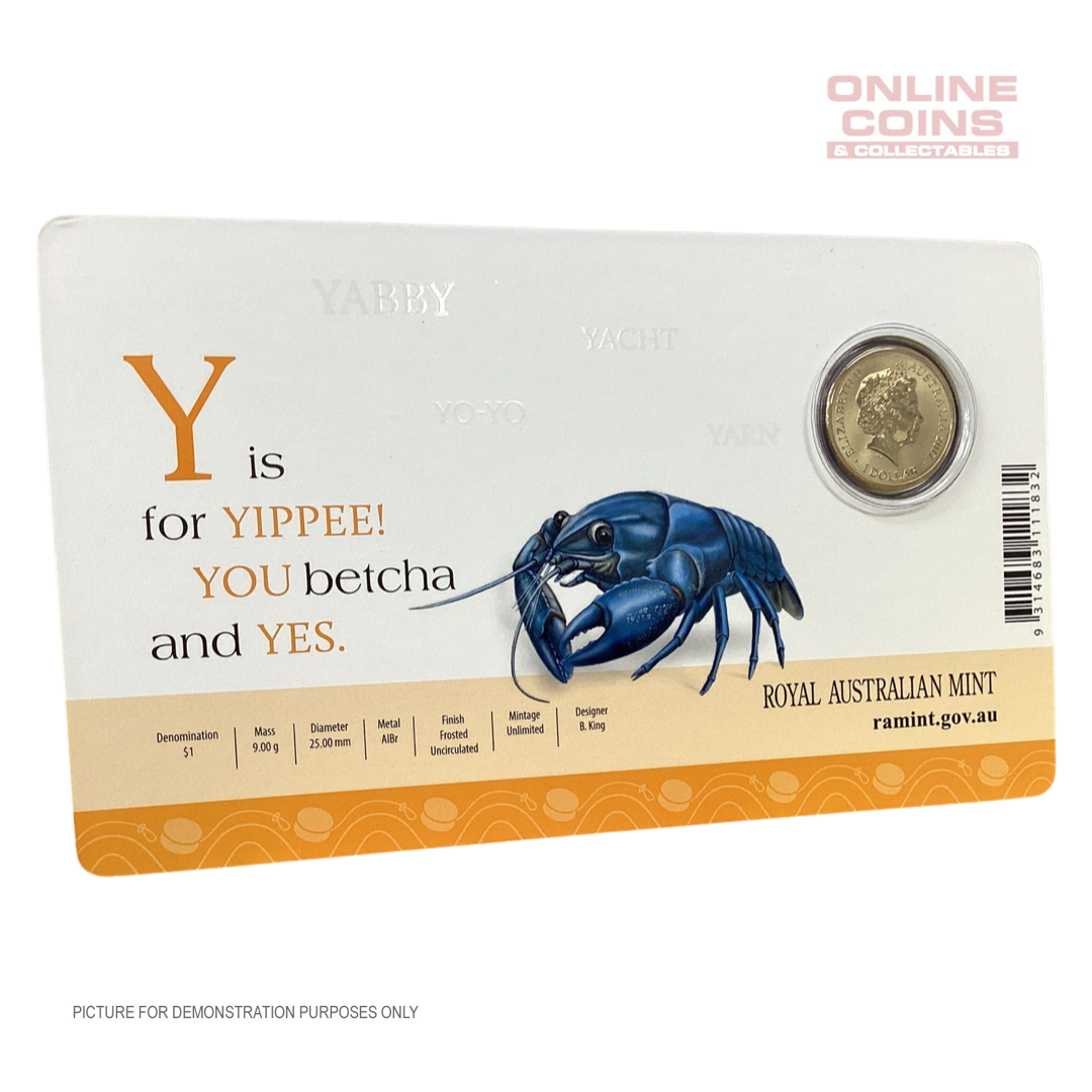 2017 $1 Coloured Alphabet Frosted Coin In Card - Y For Yabby – Online ...