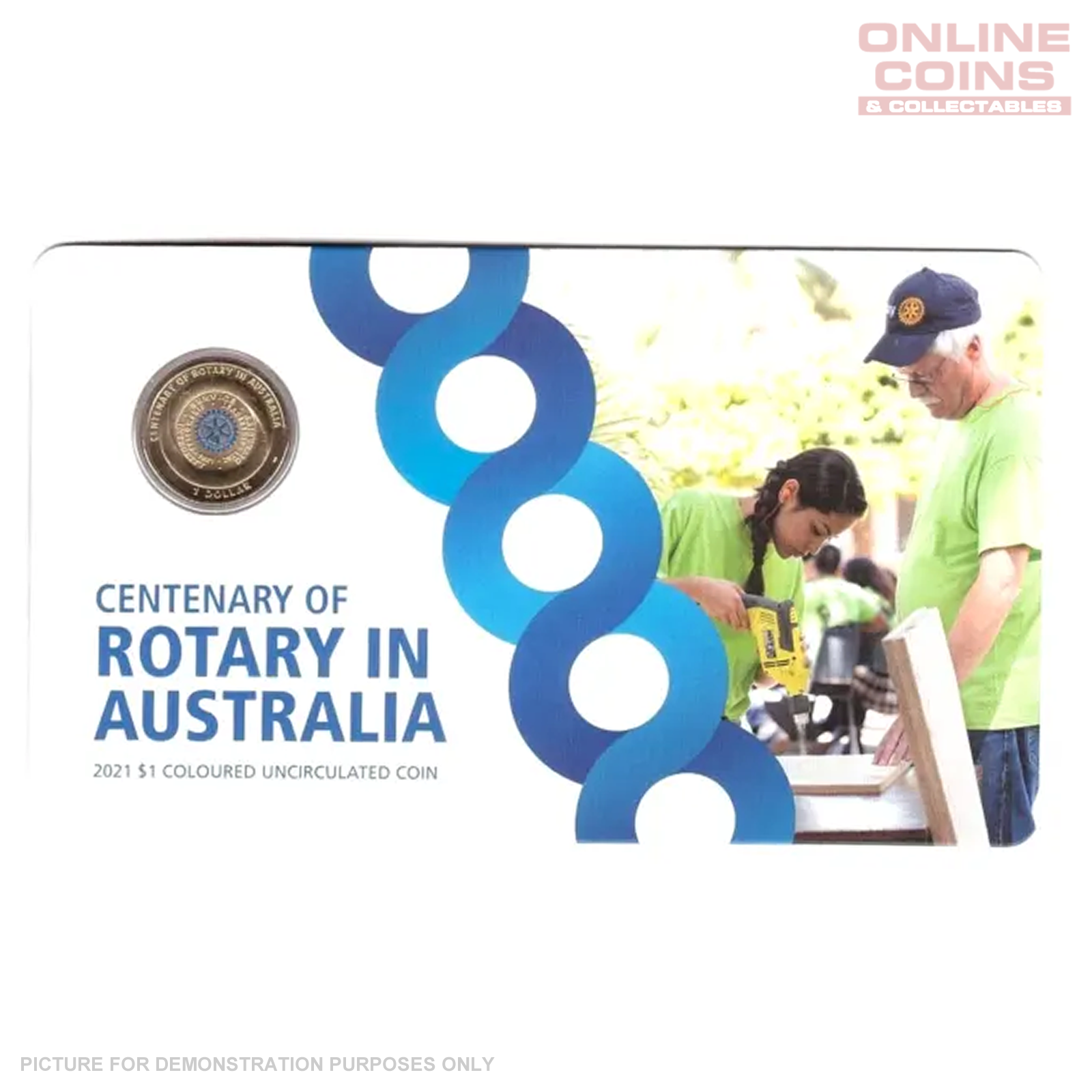 2021 $1 Coloured Uncirculated Coin - Centenary Of Rotary In Australia ...